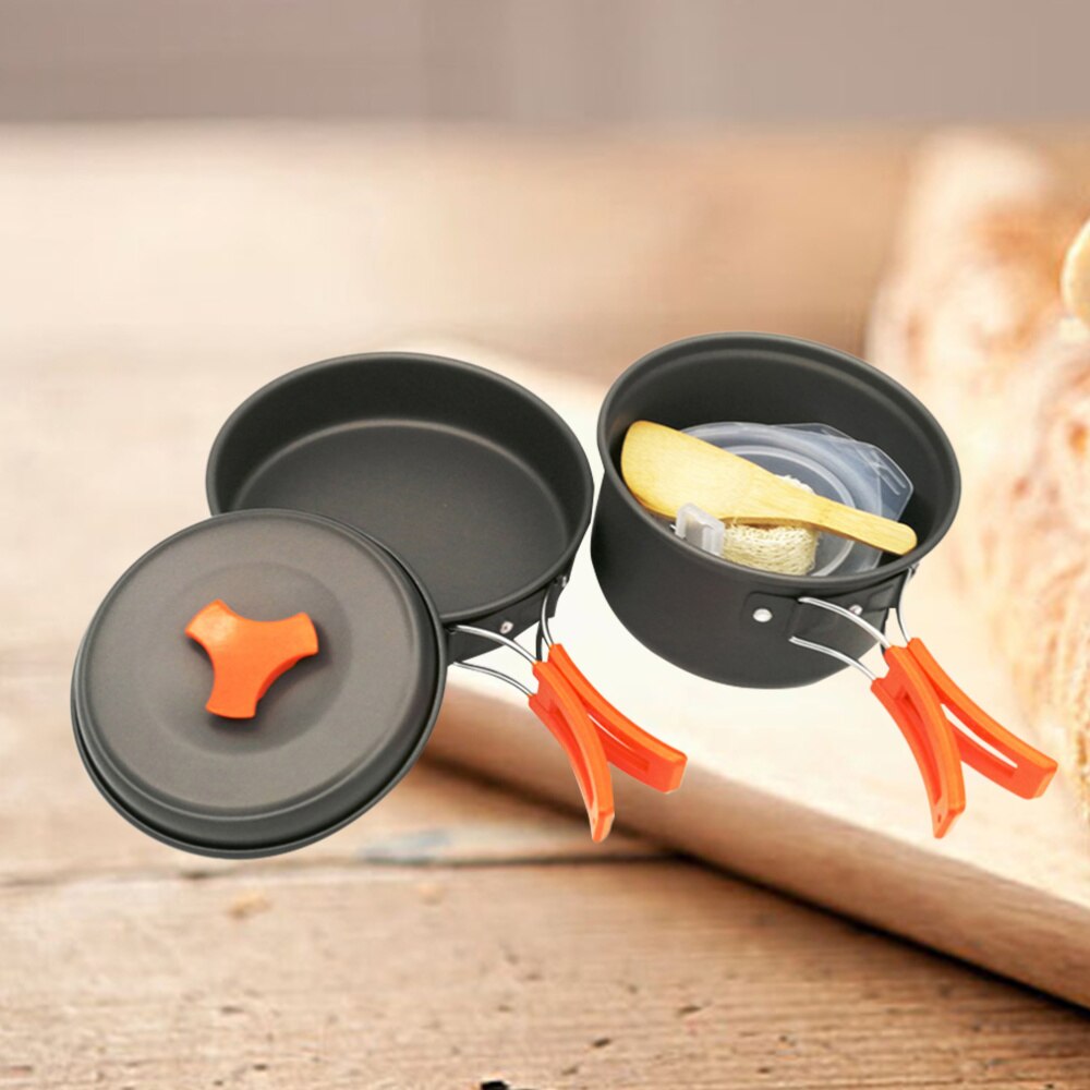 8 Pcs 1-2 Person Cookware Set Outdoor Camping Pot ... – Vicedeal