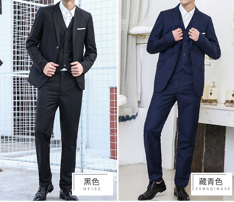 Classic Black Suit Men 3 pieces Slim fit Male Busi... – Vicedeal