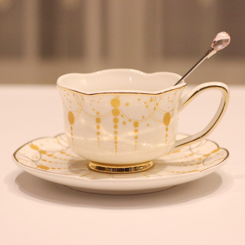 Pink Blue European Style Luxury Coffee Cup and Sau... – Vicedeal