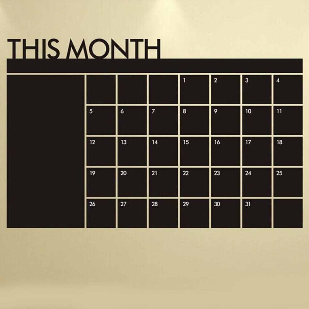 ежедневник 60x92 Month Plan Calendar Chalkboard Bl... – Grandado