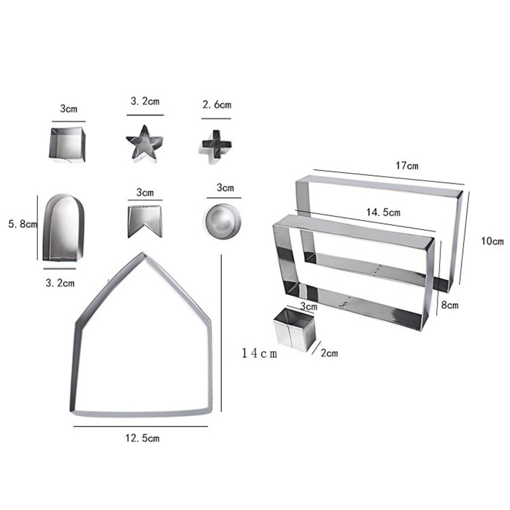 3d rostfria kakor formar jul pepparkakshus 10- del... – Vicedeal