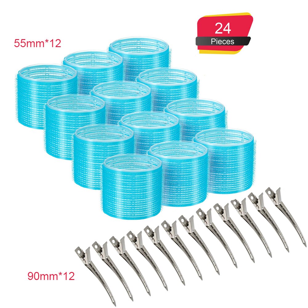 Hair Rollers 24/Pack with Metal Hair Clips Self Gr... – Vicedeal
