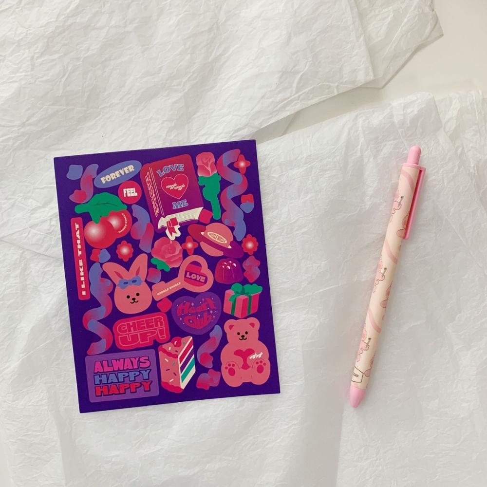 Ins Candy Kleur Retro Bloem Beer Tijdschrift Stick... – Vicedeal