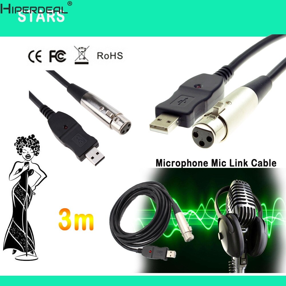 HIPERDEAL 3M USB Mikrofon Mic Link Kabel Adapter M... – Vicedeal