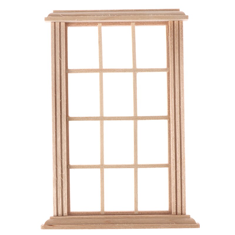 1:12 Dollhouse 12-pane Wooden Window Frame Miniatu... – Grandado