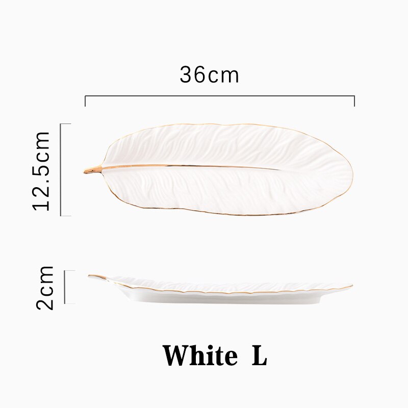 Leaf Ceramic Gold Inlay Cosmetics Jewelry Storage ... – Vicedeal