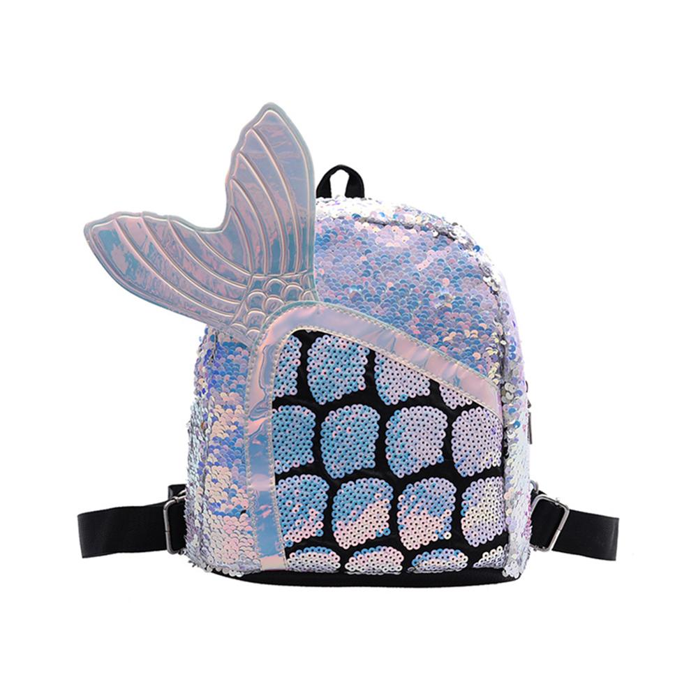 Girl Sequin Mermaid Backpack Children Large Zipper... – Grandado