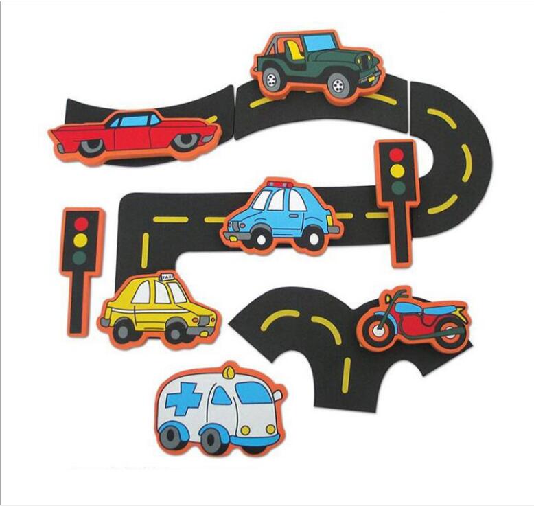 Baby Puzzle Bath Toy EVA bus road Paste Kindergart... – Grandado