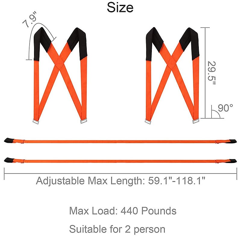 Lifting Moving Straps, Adjustable 2-Person Carryin... – Vicedeal