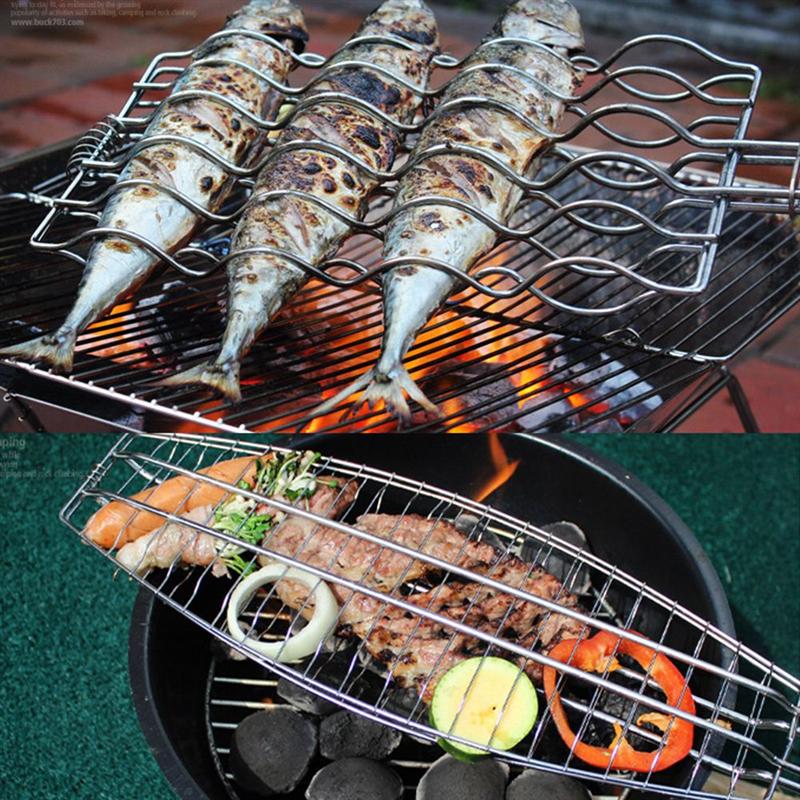 2 stk fiskegrillkurv langt håndtag non-stick mesh ... – Grandado