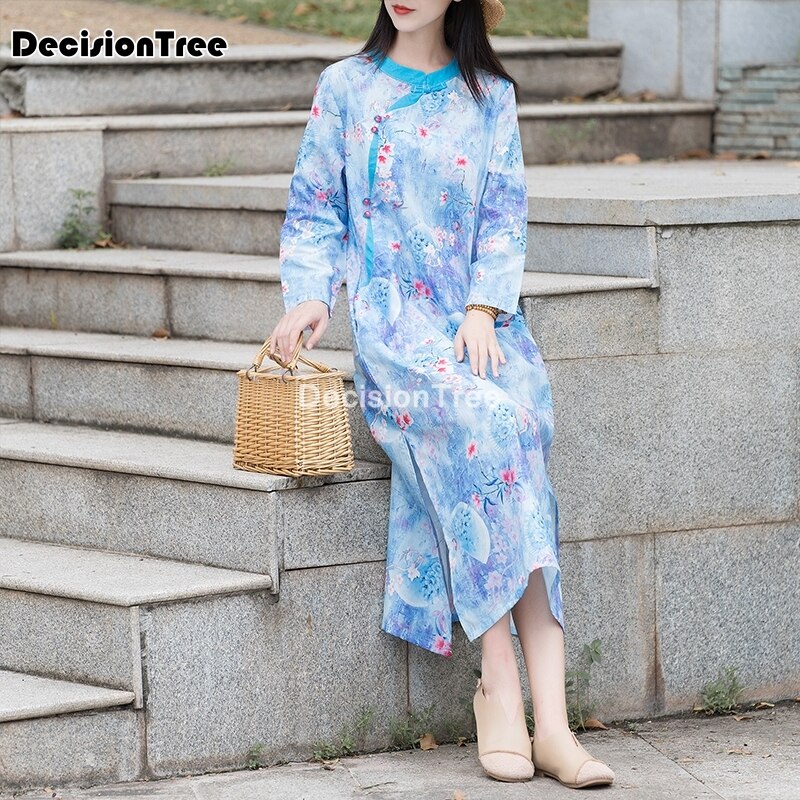 chinese dress cheongsam qipao floral print qipao r... – Grandado