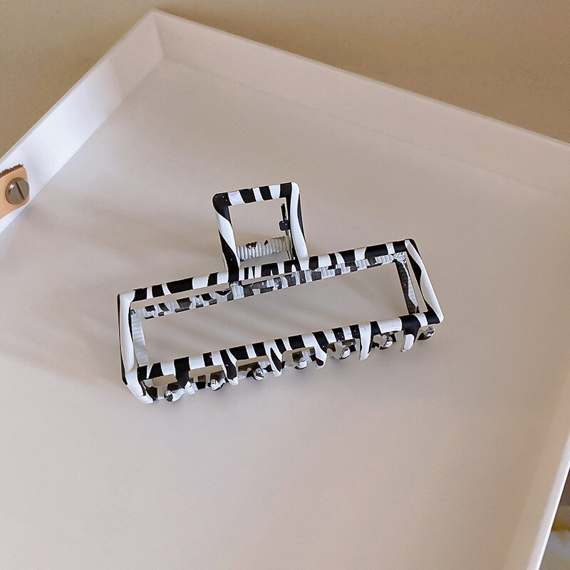Bilandi Zebra Print Grab Hair Clip Large Geometric... – Grandado