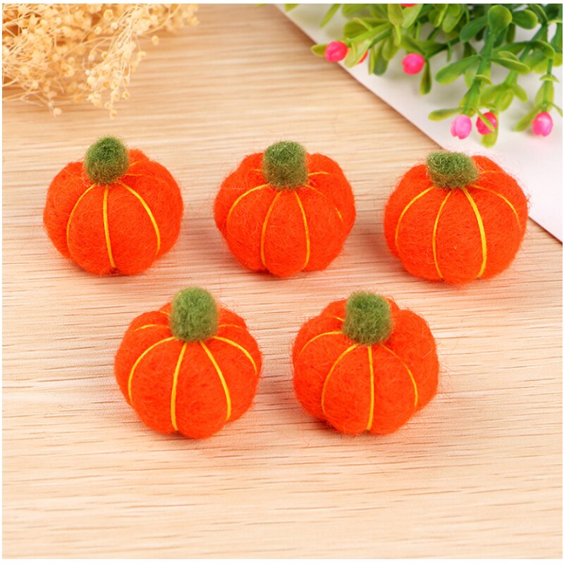 Halloween Pumpkin DIY Cute wool felt Fur Balls nee... – Vicedeal