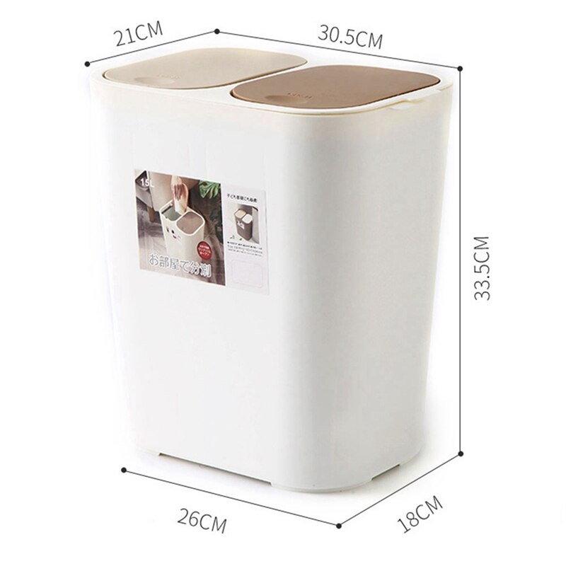 Dry and Wet Classification Double-Barrel Trash Can... – Grandado