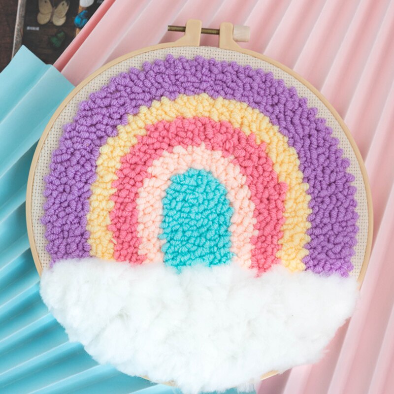 DIY Punch Needle Rainbow Embroidery Kit with Hoop ... – Vicedeal