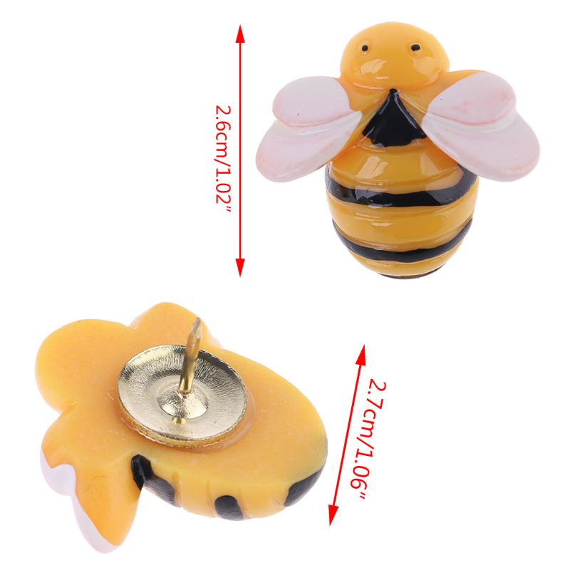 30 Pcs Decorative Cute Bees Thumb Tacks ThumbNails... – Grandado