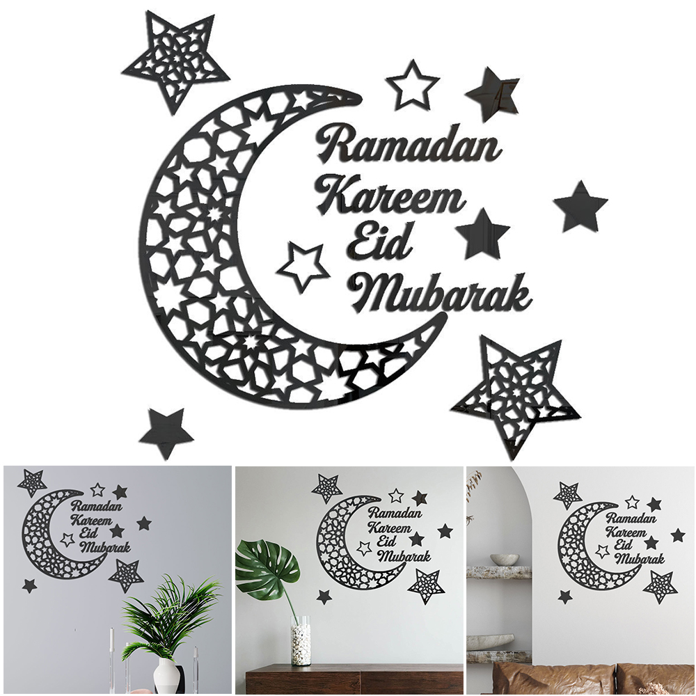 3D Moon Star Acrylic Adhesive Wall Stickers for Ho... – Grandado
