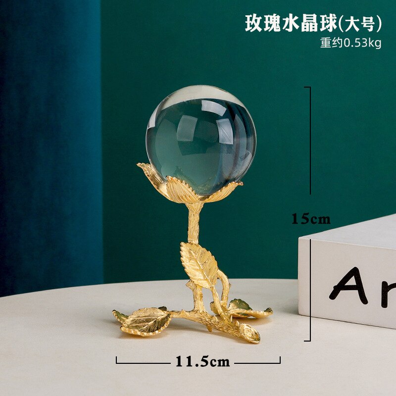 Nordic Light Luxury Metal Crystal Ball Ornament Ho... – Grandado