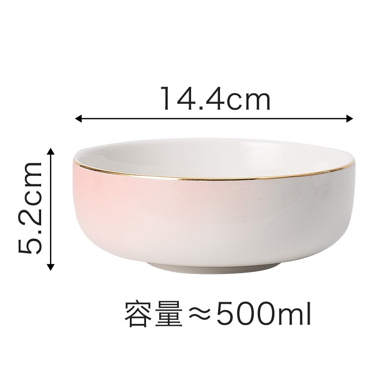 Luxury Pink Dinner Plate Dessert Salad Noodle Bowl... – Grandado