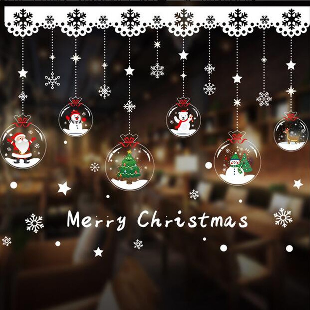 Christmas Stickers Decoration Shopping Mall Glass ... – Vicedeal