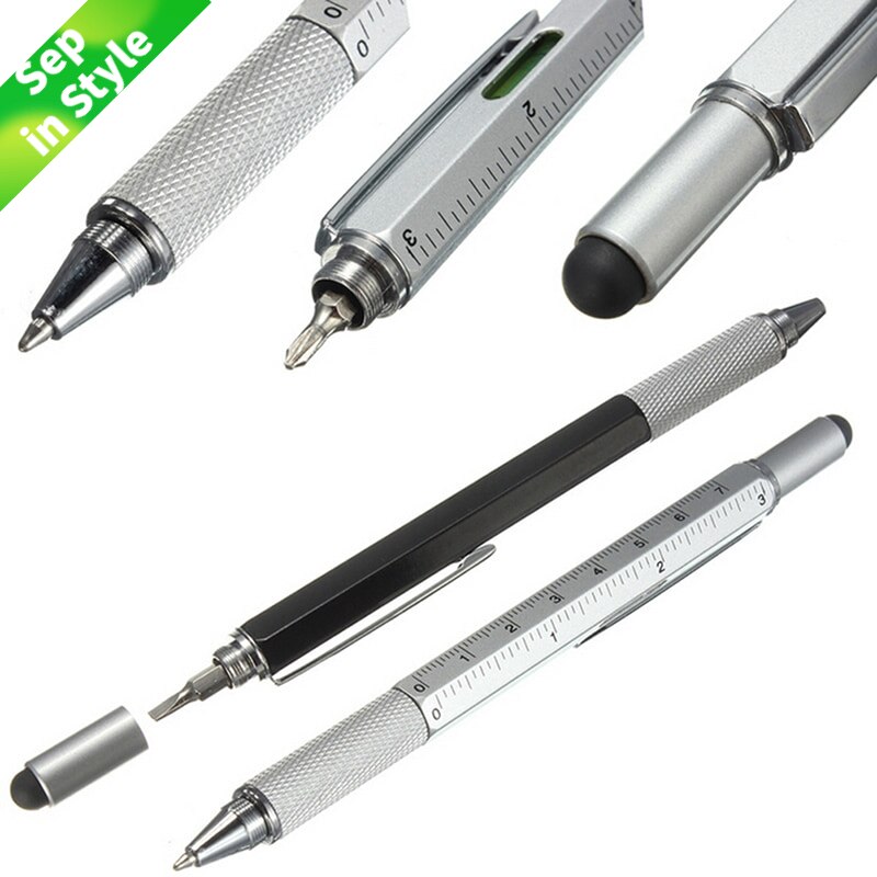 6 In 1 Touch Ballpoint Plastic Multitool Pen Offic... – Grandado
