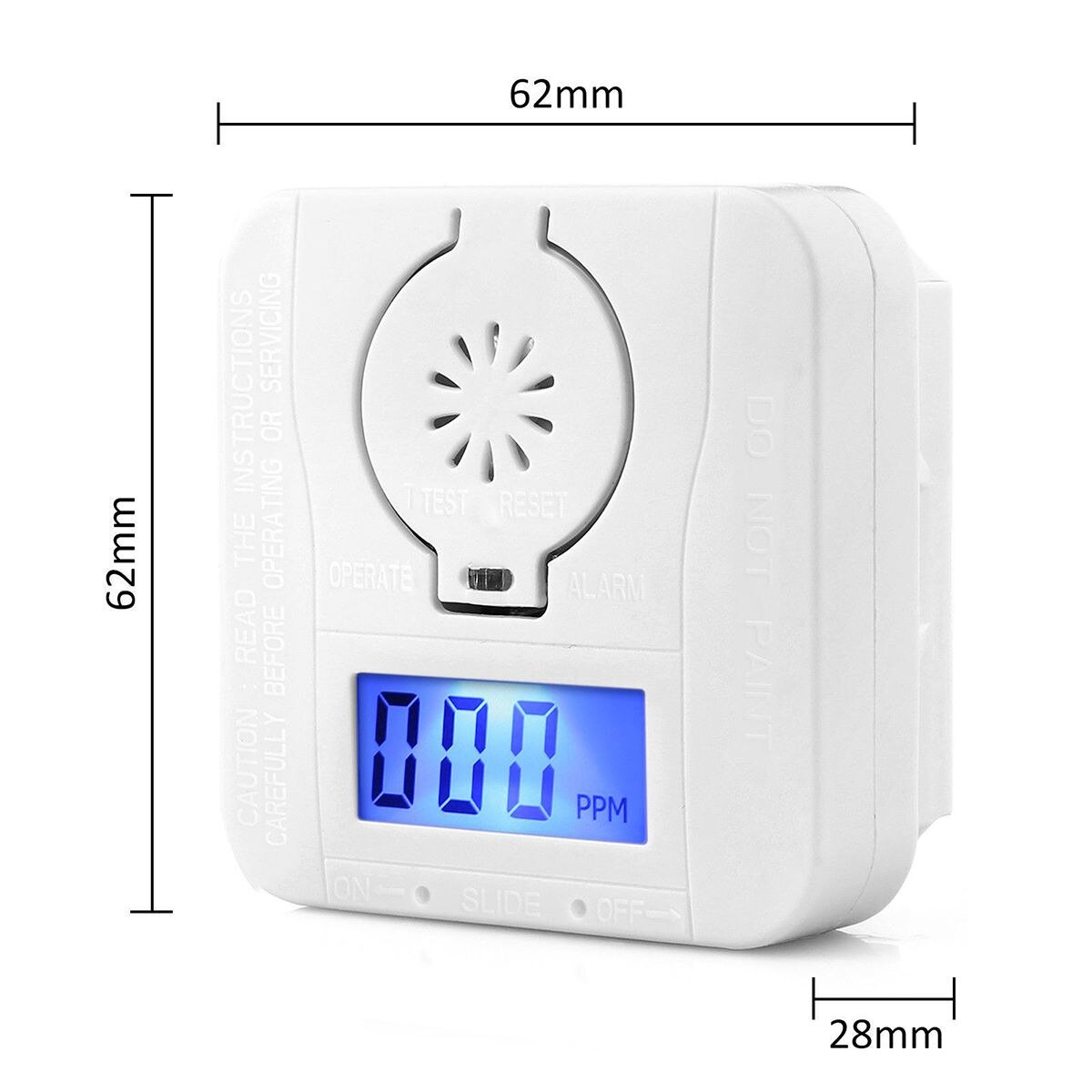 -Co Carbon Monoxide Smoke Detector Alarm Poisoning Gas Warning Sensor ...