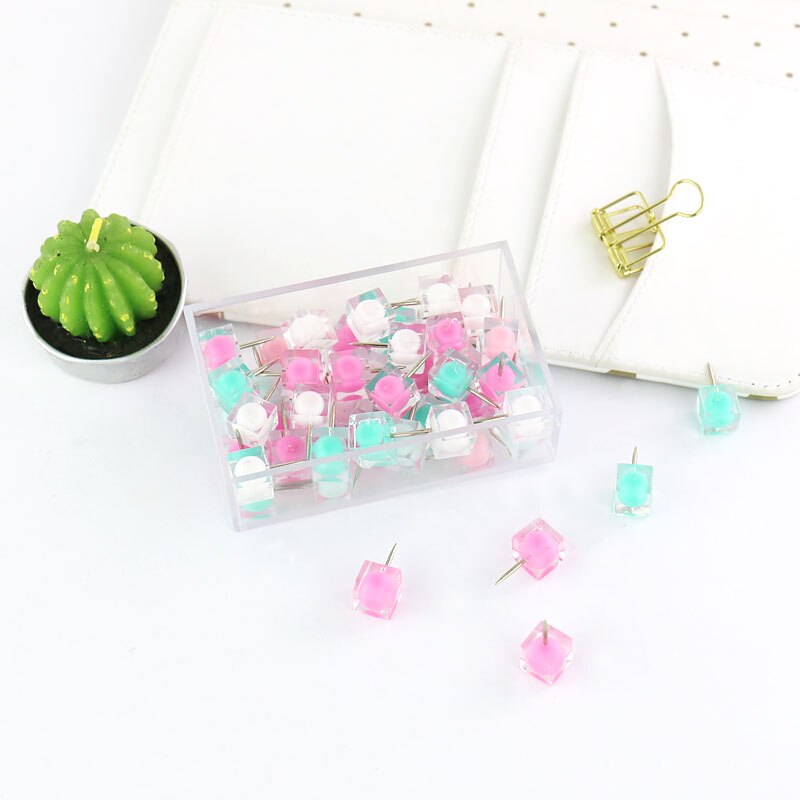 80PCS/Box Push Pins Transparent Thumbtack Plastic ... – Grandado