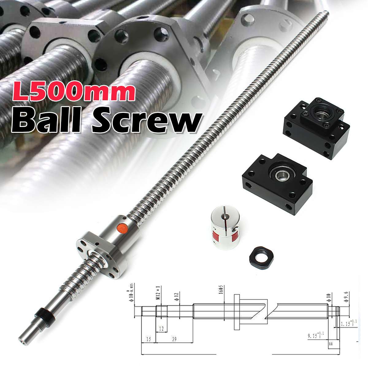 Set Van Antibacklash Kogelomloopspindel 500 Mm SFU... – Vicedeal