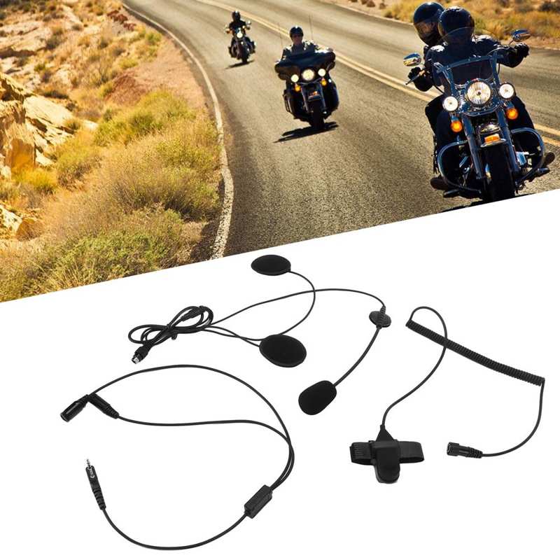 Motorcycle Earpiece Mic 2 Pin PTT Black Bike Helme... – Vicedeal