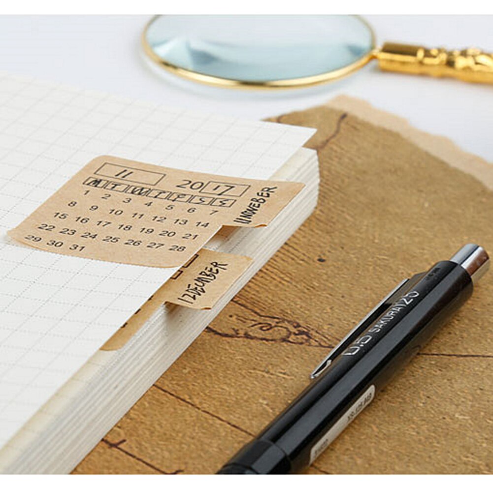 20 Sheets Kraft Paper Handwritten Calendar Noteboo... – Grandado