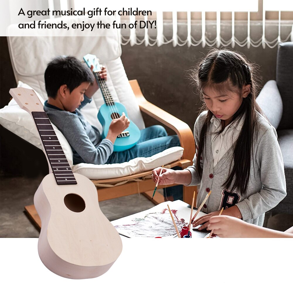 21 Inch Unfinished DIY Soprano Ukulele Ukelele Woo... – Grandado