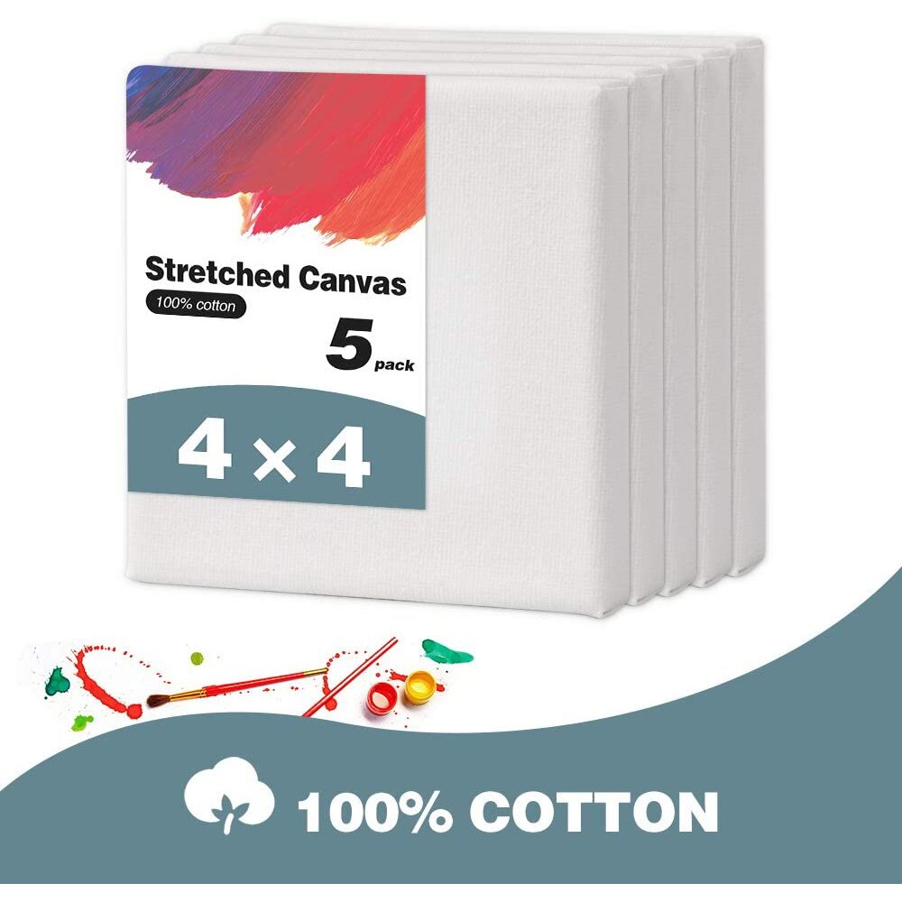 Lienzo estirado para pintar, 4x4 pulgadas, paquete... – Grandado