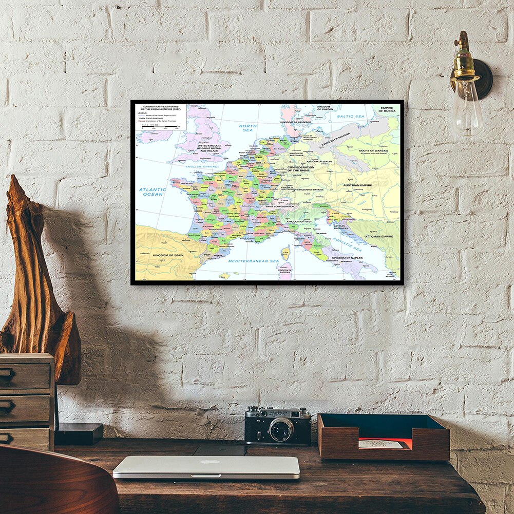 90*60cm 1812 Political Map of The France In French... – Vicedeal