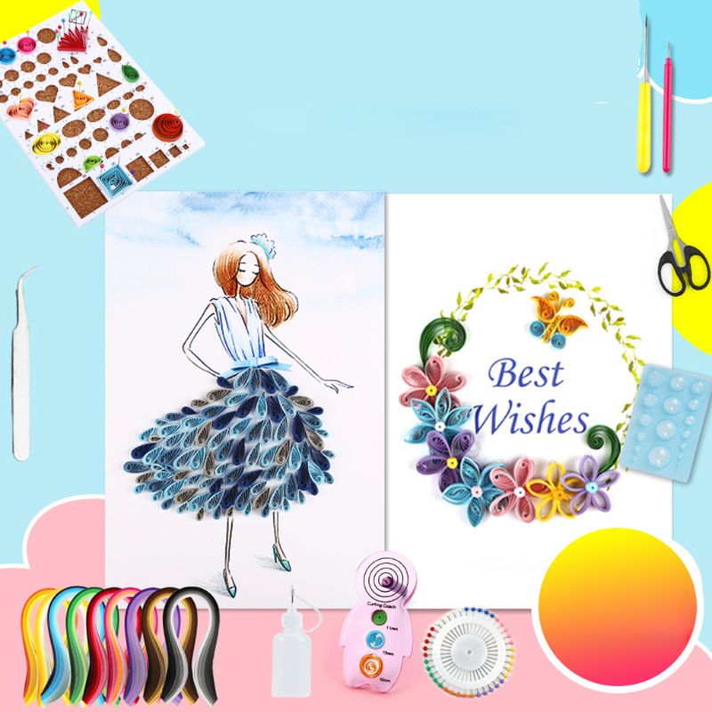 Kits de filigrana de papel de 19 uds, 45 colores, ... – Grandado