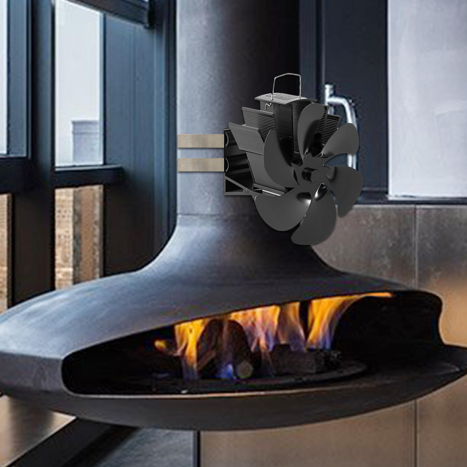 6 Blade Fireplace Fan for Wood Burning Stove Fan P... – Vicedeal