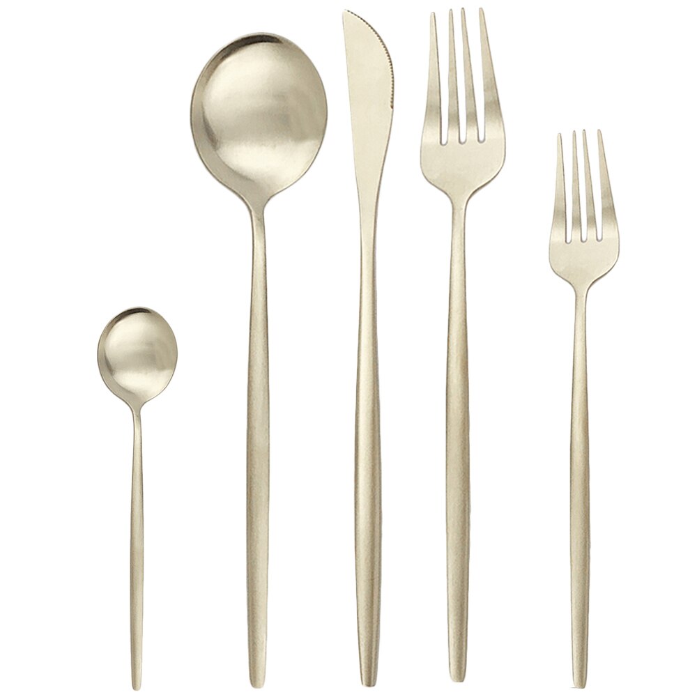 4 conjunto/6 conjunto de talheres de ouro conjunto... – Vicedeal