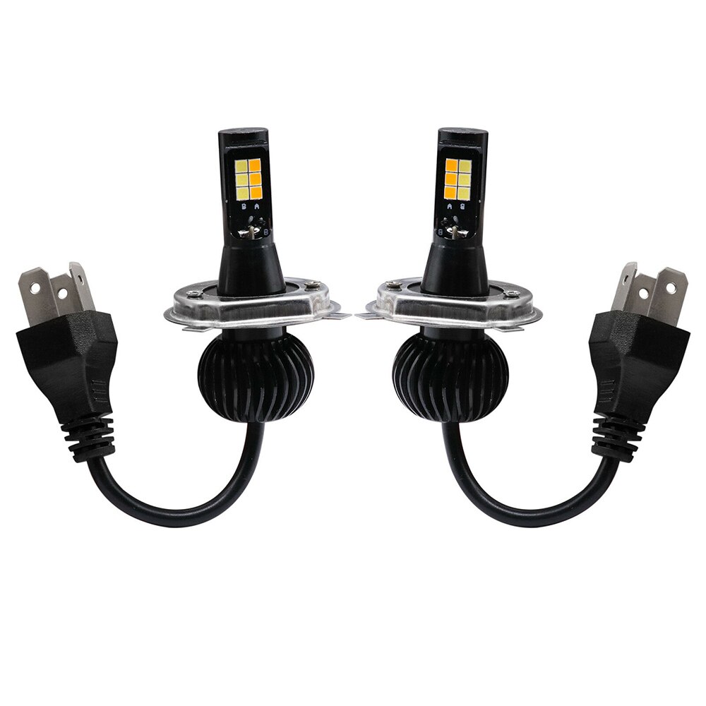 2pcs H4 9003 Dual Color 160W LED White + Amber Yel... – Grandado
