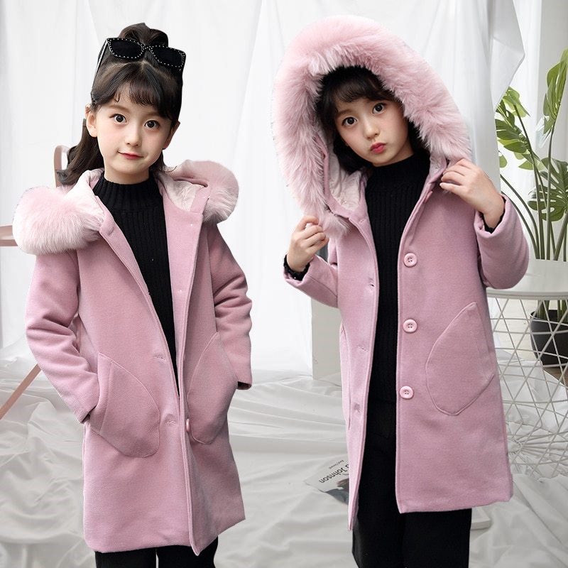 Kids Girl Overcoat Winter Wool Coat Girls Teens 3-... – Grandado