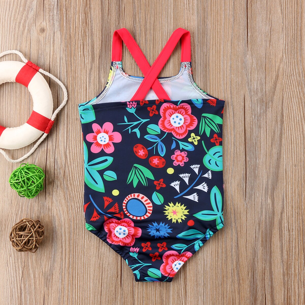 Summer Cute Baby Girls Swimwear One Piece With Flo... – Grandado