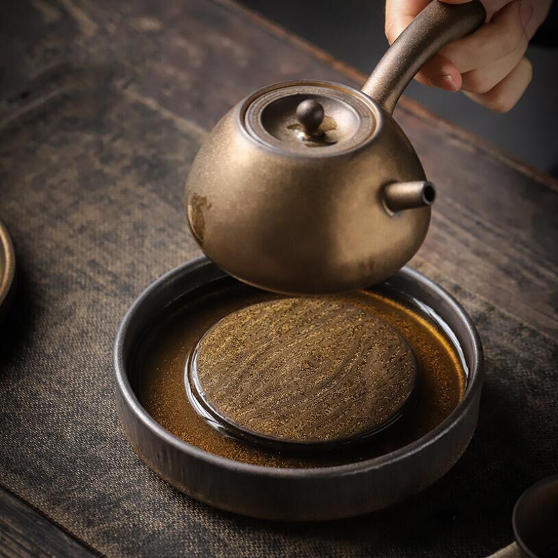 PINNY Retro Ceramic Gold Glaze Teapot Trivets Japa... – Vicedeal