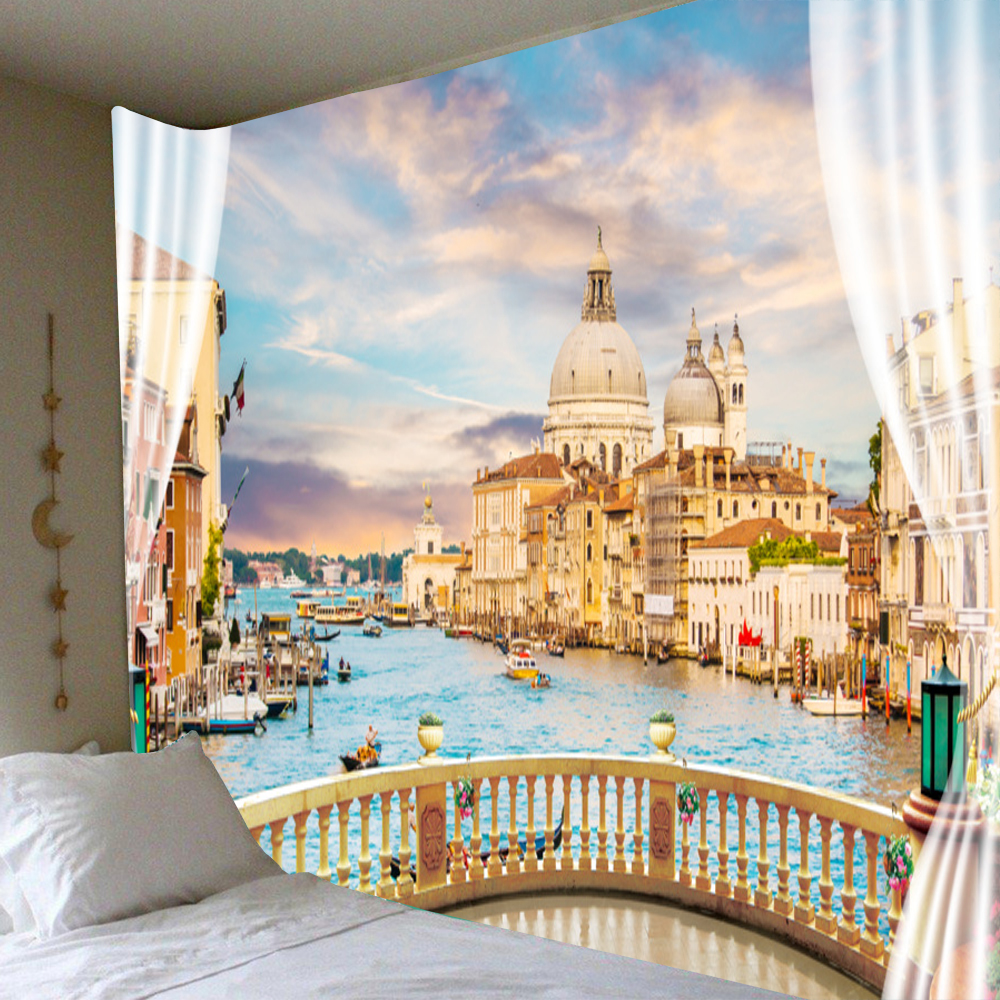 SepYue The View From The Balcony Art Wall Tapestry... – Grandado