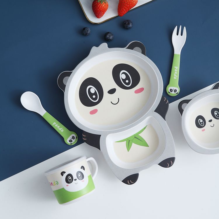 Bamboo Kids Dinnerware Set,Children Dishes,Food Pl... – Grandado