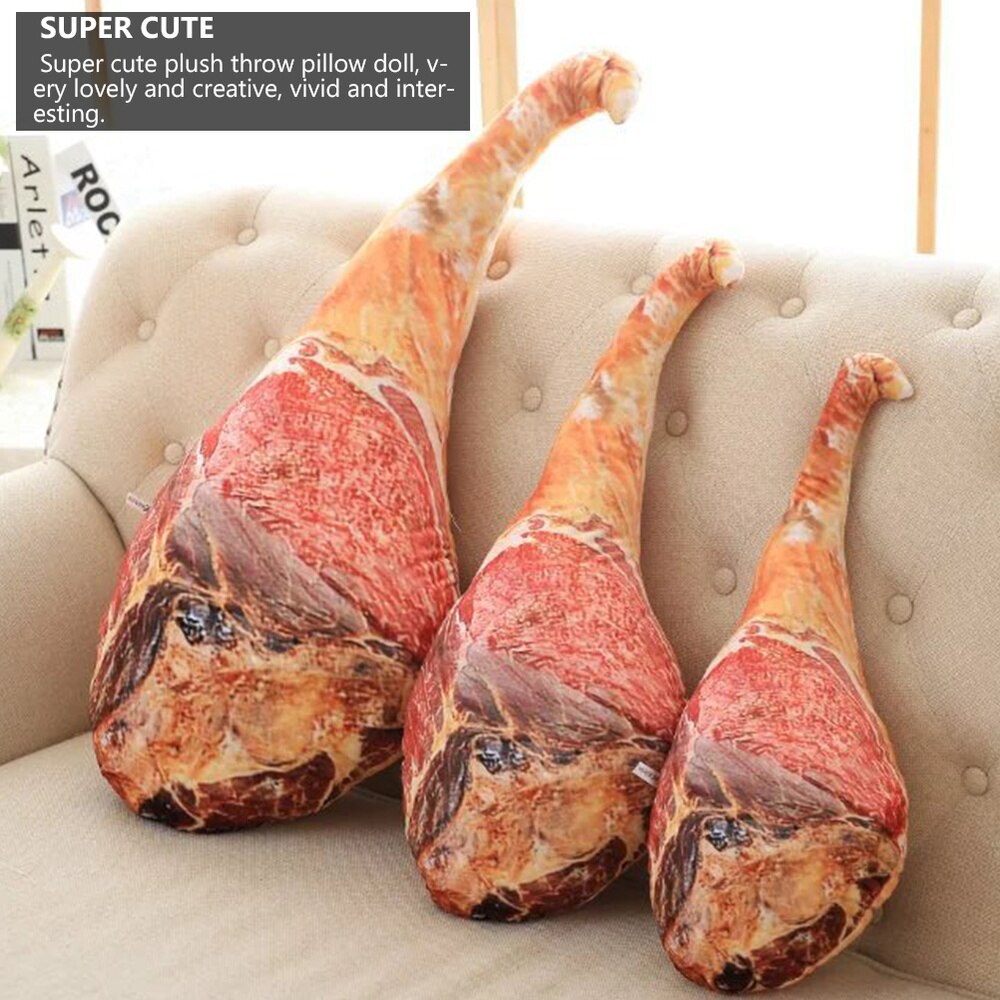 1PC Simulation Ham Doll Bacon Food Throw Pillow Do... – Grandado