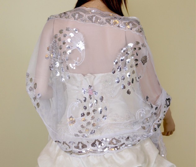 White Chinese lady girl Women's Beaded silk Sequin... – Vicedeal