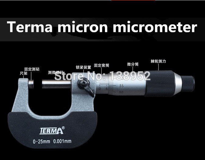 Terma brand 0-25mm x 0.001mm micrometer micron out... – Grandado