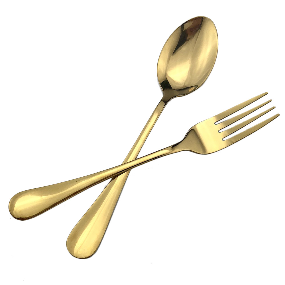 Gyllene rostfritt stål bestick set bestick set plä... – Grandado