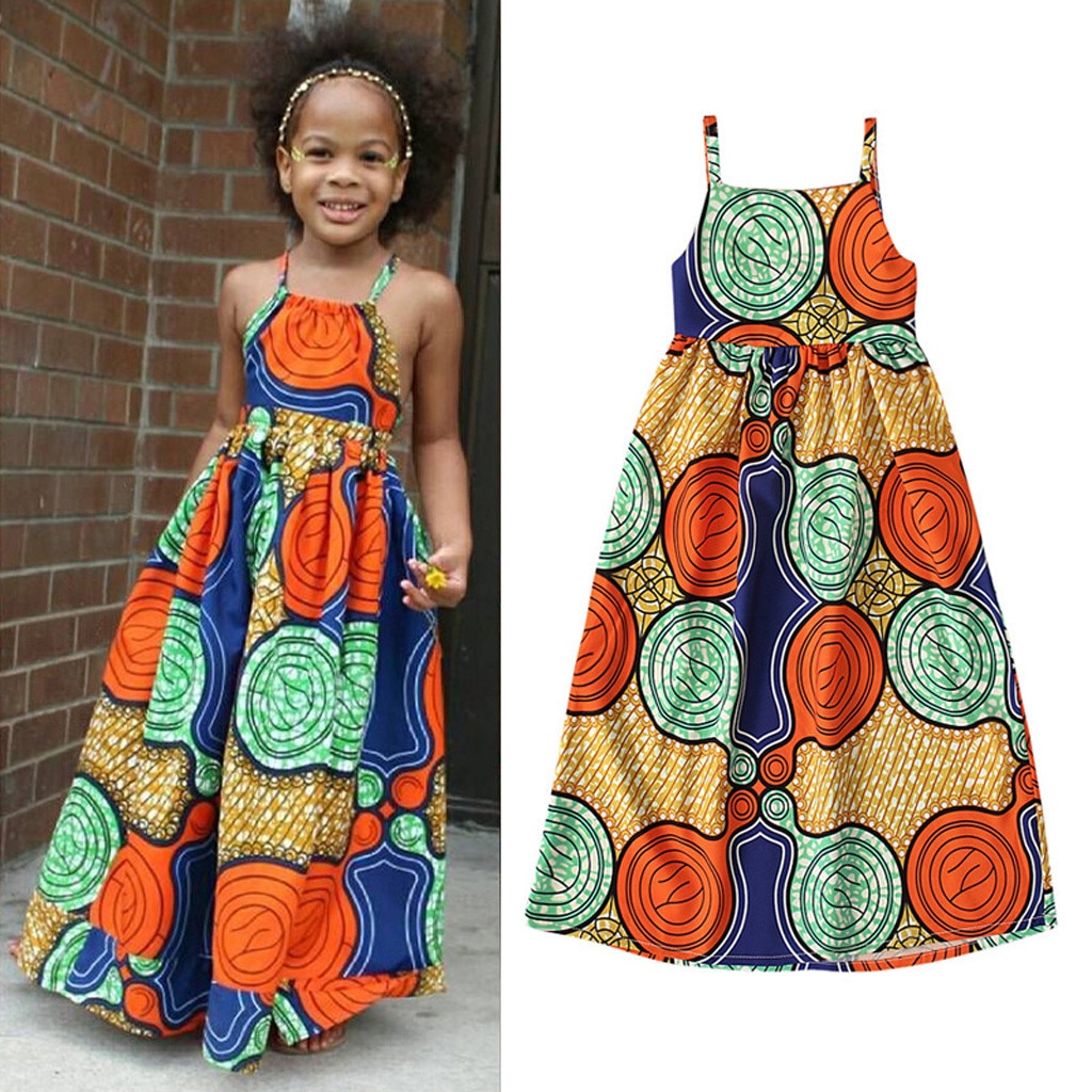 Kids Girls Baby Girls Dress African Dashiki 3D Dig... – Grandado