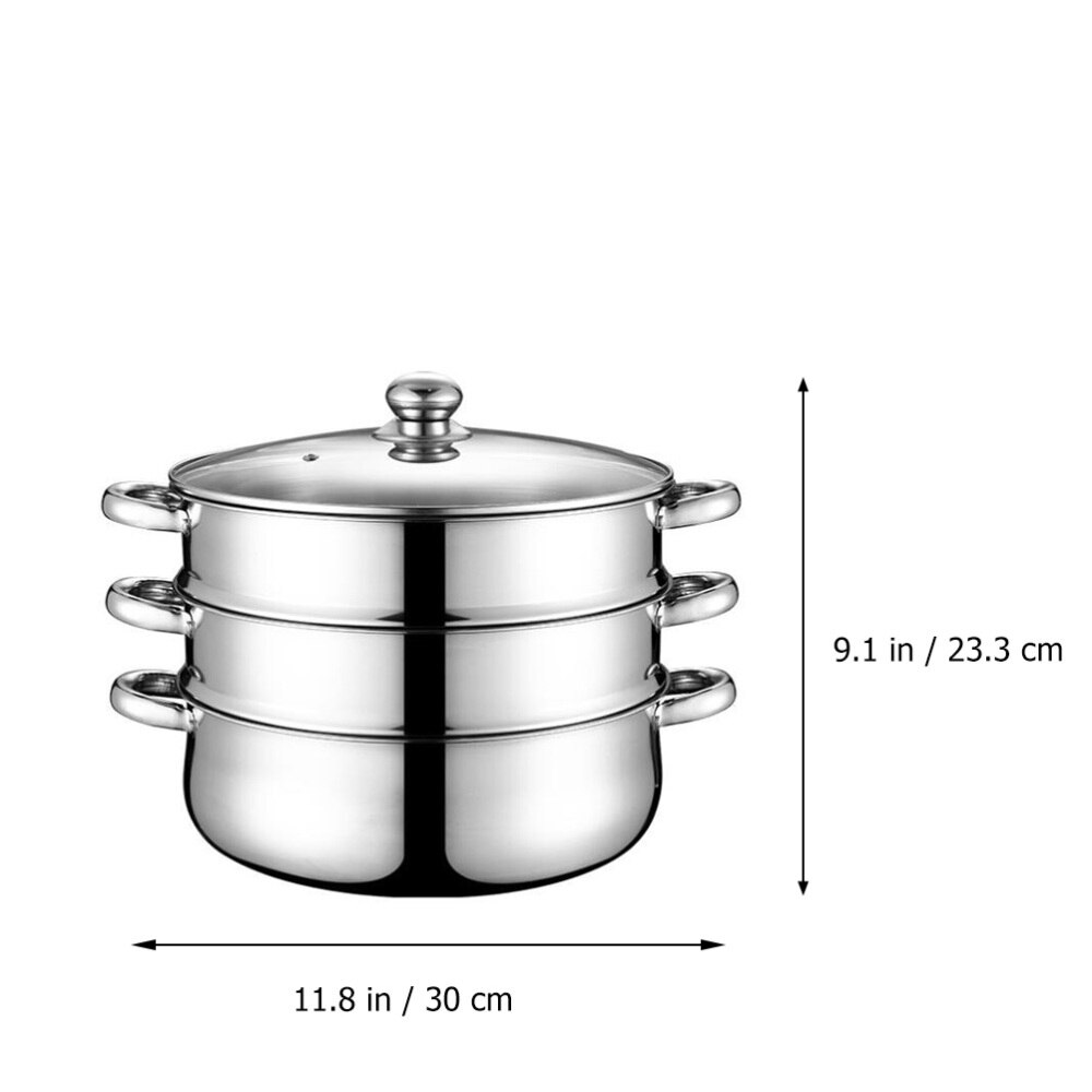 Stainless Steel Stockpot for Home (Tree-Layer, Sup... – Grandado