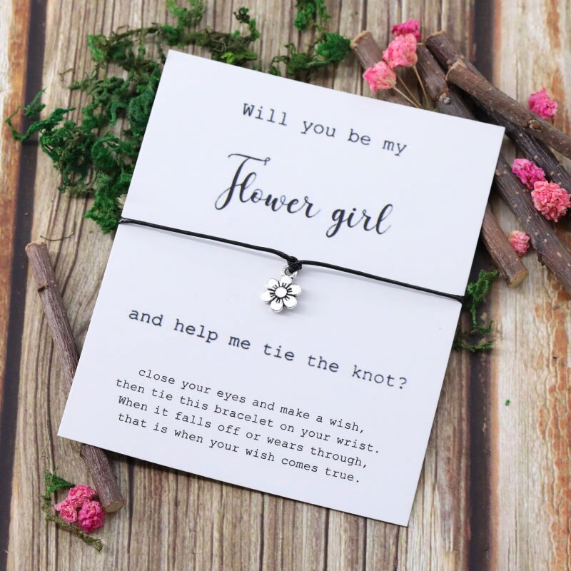 Make A Wish Flower Charm Bracelet Will You Be My F... – Grandado