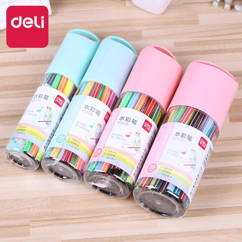 Deli Watercolor Marker 12 18 24 36 Colors Painting... – Grandado